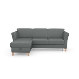 Sit & More Ecksofa SIT & MORE, B:248cm H:87cm T:162cm, grau, Wohnzimmer, Sofas, "Visby L-Form", Wahlweise mit Bettfunktion und Bettkasten, frei im Raum stellbar