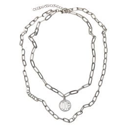 Urban Classics Damen Kette mit Anh&auml;nger "Urban Classics Damen Love Basic Necklace", onesizesilber, Halsketten