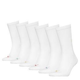Puma Herren Socken "Puma UNISEX CUSHIONED NEXT CREW 6P ECOM", Gr. 35, wei&szlig;, Baumwollmischung, Socken, mit Logoschriftzug an der R&uuml;ckseite