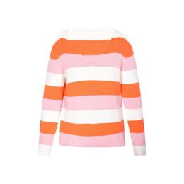 MIMO Pullover 'Casual Knit' Damen Gr&ouml;&szlig;e XL orange / rosa / wei&szlig;