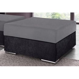 Hocker Collection AB, B:100cm H:40cm T:70cm, schwarz, Struktur (100% Polyester);Kunstleder SOFTLUX / Struktur (80% Polyester; 20%