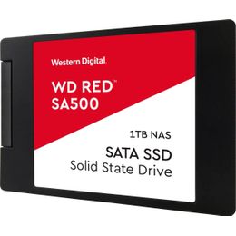 Western Digital interne SSD "Red SA500", 1 TB, Schreibgeschwindigkeitmaximal 530 MB/s Lesegeschwindigkeitmaximal 560 MB/s, rot, Festplatten