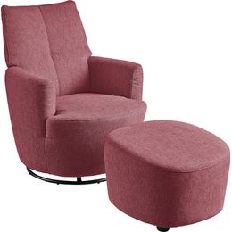 Relaxsessel, B:80cm H:96cm T:88cm, rot, SET ONE BY Musterring, Struktur fein TCM (100% Polyester), Wohnzimmer, Sessel, "SO 1450", mit Dreh- und