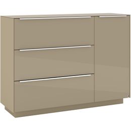 Sideboard, B:137cm H:102cm T:42cmtaupe matt lack, glas taupe glanz, SET ONE BY Musterring, Glas, Holzwerkstoff, Wohnzimmer, Sideboards, "Reno", Mit