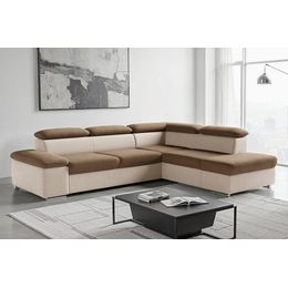 Sit & More Ecksofa SIT & MORE, B:272cm H:73cm T:226cm, braun, 100% Polyester;Luxus-Kunstleder/Struktur (88% Polyester, 12% Polyamid), Wohnzimmer, Sofas,
