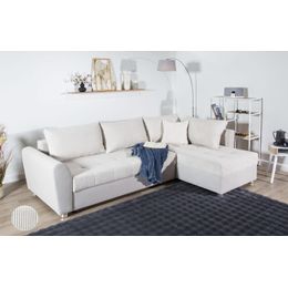 Ecksofa Collection AB, B:250cm H:42cm T:161cm, beige, 100%Polyester, Wohnzimmer, Sofas, "JANA XL-Sofa L-Form", inkl. Bettfunktion, Bettkasten und