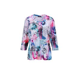 GOLDNER Damen Print-Shirt "Kurzgr&ouml;&szlig;e Druckshirt in kraftvollen Farben", bunt, Gr. 24, Obermaterial: 95% Viskose CV. 5% Elasthan EL., Shirts,