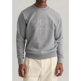 Gant Herren Sweatshirt "D1. TONAL ARCHIVE SHIELD C-NECK", grau, Gr. 5XL, Sweatware, Obermaterial: 100% Baumwolle, Sweatshirts, mit Logostickerei auf