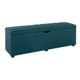 Hockerbank Home Affaire, B:120cm H:42cm T:40cm, blau, Struktur fein (100% Polyester) f&uuml;r Bett Classico, Piazza, Premium und Vega;Struktur (100%