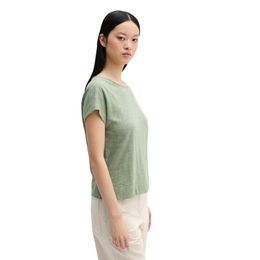 Marc O'Polo MARC O'POLO Damen T-Shirt "aus weichem Baumwoll-Slub-Jersey", gr&uuml;n, Basic, Gr. L, unifarben, Obermaterial: 100% Baumwolle, Shirts