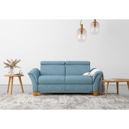 2,5-Sitzer Home Affaire, B:185cm H:84cm T:93cm, blau, 100% Polyester, Sofas, "Lindgren", wahlweise mit TV-Funktion, links oder beidseitig,