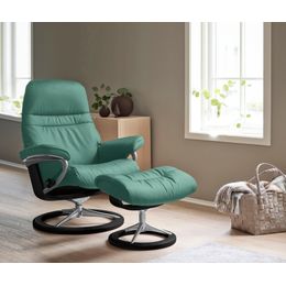 Fu&szlig;hocker stressless, B:57cm H:42cm T:40cm, gr&uuml;n, Leder BATICK: BATICK ist ein leicht korrigiertes, durchgef&auml;rbtes und genarbtes M&ouml;belleder, bei dem