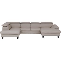 Wohnlandschaft Home Affaire, B:331cm T:108cm, braun, Sofas, "Pilot U-Form", mit Kopfteilverstellung, wahlweise mit Bettfunktion & Bettkasten