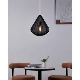Eglo H&auml;ngeleuchte "Dolwen H&auml;ngelampe, Pendelleuchte, Esszimmerlampe Japanisch, E27, Lampe", 1, &Oslash; 33,5cm H: 110cm, 1 Stk., schwarz, Wohnzimmer,