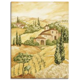 Leinwandbild Artland, B:60cm H:80cm, beige, Leinwand, Wohnzimmer, Bilder, "hellbraune Landschaft", auf Holzrahmen gespannt
