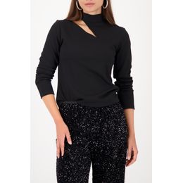 monari Damen Sweatshirt "Sweatshirt Cutout"schwarz, Gr. 38, unifarben, Web, Obermaterial: 55% Polyester, 38% Viskose, 7% Elasthan, Sweatshirts,
