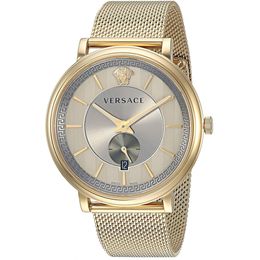 Versace Analoguhr &rsquo;V-Circle' Herren Gr&ouml;&szlig;e One Size taubenblau / gold