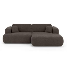 Ecksofa OTTO HOME "VEEVIA L-Form, Schlafsofa, Verl&auml;ssliche Qualit&auml;t, Breite 256cm", braun, B:256cm H:76cm T:161cm, 100% Polyester, Sofas, Ecksofa, mit Bettkasten, belastbar bis 480kg, inklusive R&uuml;cken- und Zierkissen