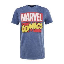 Recovered T-Shirt 'Marvel Comics Classic Retro Logo' Herren Gr&ouml;&szlig;e S blau