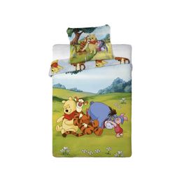 Disney Bettbezug 'Winnie Pooh & Friends' Herren Gr&ouml;&szlig;e One Size opal / braun / gelb / apfel