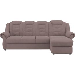 Ecksofa Home Affaire, B:262cm H:102cm T:165cm, braun, 100% Polyester, Wohnzimmer, Sofas, "Boston L-Form", mit hoher R&uuml;ckenlehne, wahlweise mit