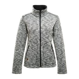 DEPROC Active Damen Strickfleecejacke "WILLMORE MELANGE WOMEN", grau, Gr. 50, 90% Polyester; 10% Wolle, Jacken, in edler Optik