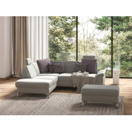 Sit & More Ecksofa SIT & MORE, B:276cm H:89cm T:228cm, grau, Wohnzimmer, Sofas, "Padua L-Form", inklusive Sitztiefenverstellung, Armteilfunktion und Federkern