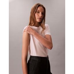 Damen T-Shirt "SS CLASSIC FOIL MONOLOGO TEE"tender blush, Gr. S, Calvin Klein Jeans, unifarben, Web, Obermaterial: 100% Baumwolle, Shirts, Mit
