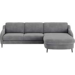 Sit & More Ecksofa SIT & MORE, B:280cm H:90cm T:182cm, grau, 100% Polyester, Wohnzimmer, Sofas, "Soul L-Form", wahlweise mit Bettfunktion und Bettkasten oder