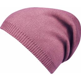 Damen Beanie, braun, Capelli New York, unifarben, Feinstrick, Materialmix, M&uuml;tzen, mit feinem Rippenstrick