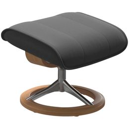 Fu&szlig;hocker stressless, B:55cm H:41cm T:39cm, grau, Leder BATICK: BATICK ist ein leicht korrigiertes, durchgef&auml;rbtes und genarbtes M&ouml;belleder, bei dem