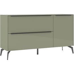 Lowboard, B:137cm H:78cm T:42cm, gr&uuml;n, SET ONE BY Musterring, Glas, Holzwerkstoff, Wohnzimmer, Sideboards, "Reno", Mit Winkelfu&szlig; in diversen Farben,