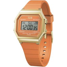 Ice Watch ICE-WATCH Damen Chronograph "ICE digit retro - Small", orange, Armbanduhren, Armbanduhr, Quarzuhr, Damenuhr, Silikonarmband, Datum