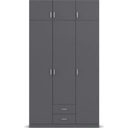 Kleiderschrank Rauch, B:136cm H:248cm T:54cm, grau, Holzwerkstoff, Kinderzimmer, Schr&auml;nke, "Schrank Garderobe W&auml;scheschrank GAMMA in 4 Breiten 91-226