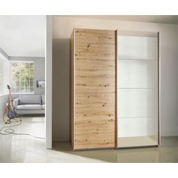 Schwebet&uuml;renschrank OTTO HOME, B:136cm H:210cm T:62cm, braun, Holzwerkstoff, Schr&auml;nke, "Kleiderschrank Schrank Garderobe Schlafzimmerschrank THANOS",