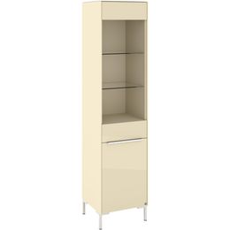 Standvitrine, B:48cm H:199cm T:42cmkaschmir matt lack, glas kaschmir glanz, SET ONE BY Musterring, Glas, Holzwerkstoff, Schr&auml;nke, "Reno", Mit