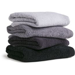 M&ouml;ve Badetuch M&Ouml;VE, B:100cm L:160cm, grau, Walkfrottee, Baumwolle, Handt&uuml;cher, "Superwuschel", Badetuch mit Bord&uuml;re, 100% Premium Cotton Baumwolle,