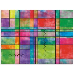 Glasbild Artland, B:80cm H:60cm, bunt, K&uuml;che, Bilder, "Bunt Abstrakt", in verschiedenen Gr&ouml;&szlig;en