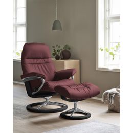 Relaxsessel stressless, B:83cm H:105cm T:74cm, rot, Leder BATICK: BATICK ist ein leicht korrigiertes, durchgef&auml;rbtes und genarbtes M&ouml;belleder, bei