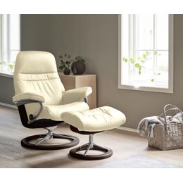 Fu&szlig;hocker stressless, B:57cm H:42cm T:40cm, beige, Leder BATICK: BATICK ist ein leicht korrigiertes, durchgef&auml;rbtes und genarbtes M&ouml;belleder, bei dem