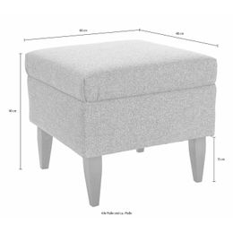 Hocker Home Affaire, B:48cm H:40cm T:48cm, grau, Struktur (100% Polyester);Struktur/Blume (100% Polyester), Wohnzimmer, Hocker, "Asino"