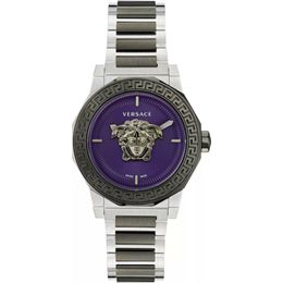 Versace Uhr 'Medusa Deco' Damen Gr&ouml;&szlig;e One Size dunkellila / silber