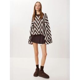 Happiness İstanbul Pullover Damen Gr&ouml;&szlig;e S/L dunkelbraun / wei&szlig;