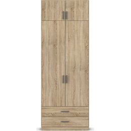 Kleiderschrank Rauch, B:91cm H:248cm T:54cm, braun, Holzwerkstoff, Kinderzimmer, Schr&auml;nke, "Schrank Garderobe W&auml;scheschrank GAMMA in 4 Breiten 91-226
