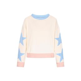 MIMO Sweatshirt Damen Gr&ouml;&szlig;e L ecru / hellblau / puder