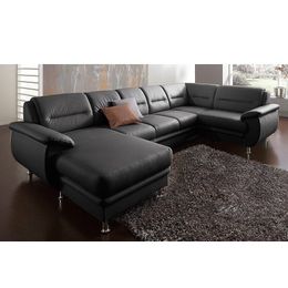 Sit & More Wohnlandschaft SIT & MORE, B:312cm H:85cm T:179cm, schwarz, NaturLEDER (echtes Rindleder)/Korpus passendes Kunstleder Softlux;Luxus-Microfaser Altara
