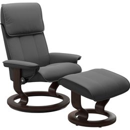 Fu&szlig;hocker stressless, B:55cm H:38cm T:39cm, grau, Leder BATICK: BATICK ist ein leicht korrigiertes, durchgef&auml;rbtes und genarbtes M&ouml;belleder, bei dem