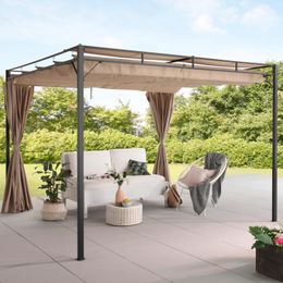 Pavillon Konifera, beige, Garten, Pavillons, "Milos", BxT: 300x300 cm