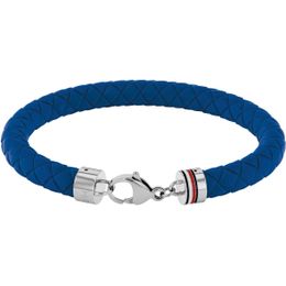 Tommy Hilfiger Herren Armband "SS24 SILICONE", 19cm, Edelstahl Silikon, blau, Edelstahl, Silikon, Armb&auml;nder, mit Emaille