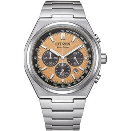 Citizen Damen Chronograph, silber, Armbanduhren, Armbanduhr, Herren, Titan, Eco-Drive, Solar, Stoppfunktion, Saphirglas